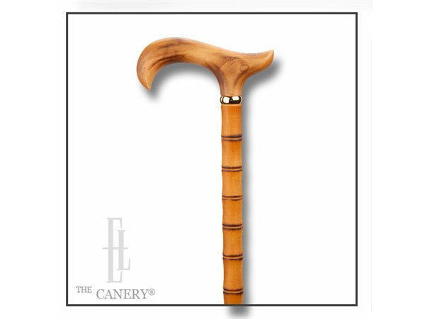 Maple Walking Cane with Carved Bamboo Finish – ELDERLUXE