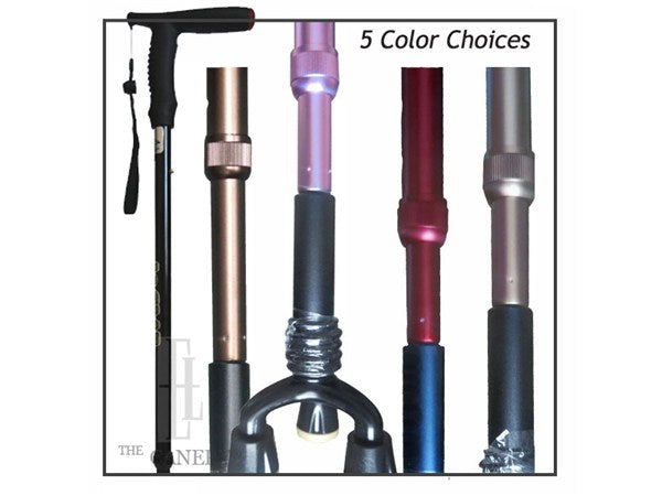All Terrain Four Tip Adjustable Walking Cane with Reflector – ELDERLUXE