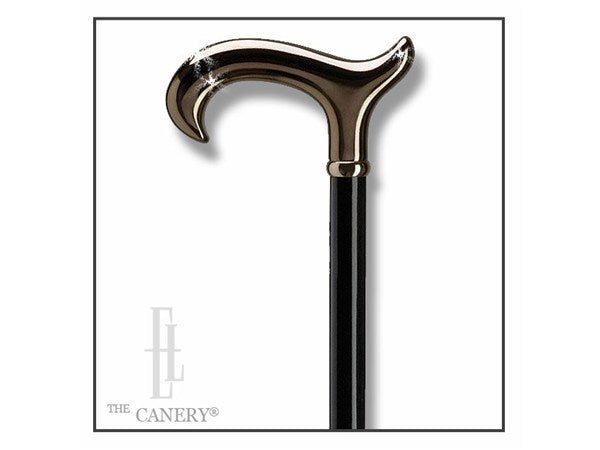 Black Chrome Derby Handle Walking Cane – ELDERLUXE