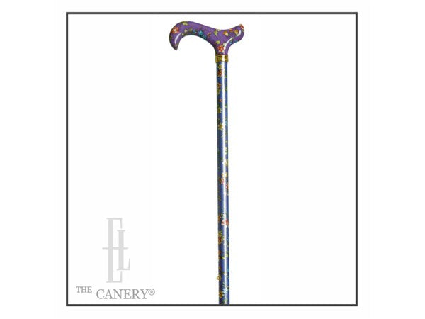 Tea Party Purple Floral design Adjustable Walking Cane – ELDERLUXE